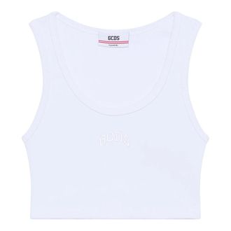 GCDS Lounge Logo Tank Top - - Tops - Damen - Wei&szlig; - L