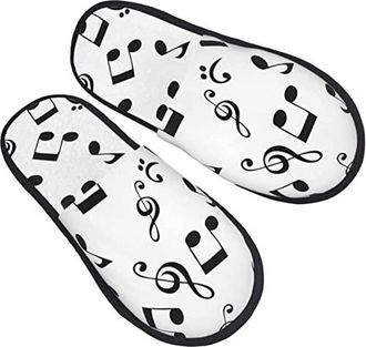 Generic Chaussons Femme Homme Mod&egrave;le De Notes De Musique Abstraite Maison Pantoufles Chaude Pantoufles En Peluche Confortable Chaussures DInt&eacute;rieur Pour Int&eacute;r