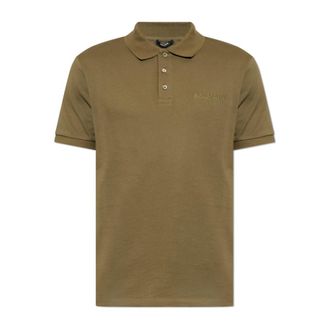 Balmain Baumwoll-Polohemd mit gesticktem Logo - - Tops - Herren - Gr&uuml;n - L