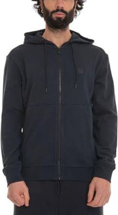 BOSS Hommes Zetalky Sweat zippé à Capuche en Molleton de Coton avec Patch logoté Ton sur Ton