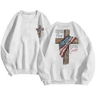 Generic DENGJIAMY - Chandails chr&eacute;tiens pour hommes, chandail classique &agrave; imprim&eacute; croix, col rond, haut de printemps, chemises &agrave; manches longues pour hommes, 