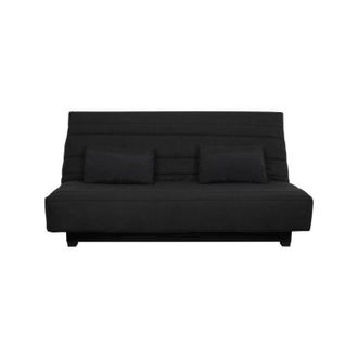 Dunlopillo Banquette Clic clac 2 places REVEUR - Tissu noir - Matelas DUNLOPILLO - Couchage 188x128 cm