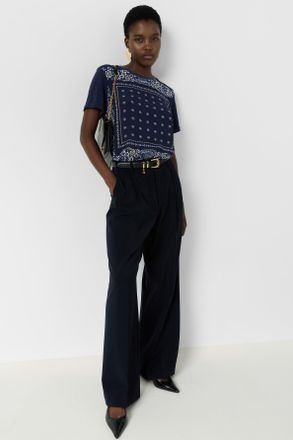 Gerard Darel T-shirt bi mati&egrave;re esprit foulard - MANOLIA - Marine