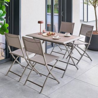 Hesperide Table de jardin 4 places Azua pliable caf&eacute; 110x71cm - Hesp&eacute;ride