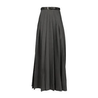 Self Portrait Femme, Jupes, Gris, Taille: 36 FR Jupe Maxi Pliss&eacute;e