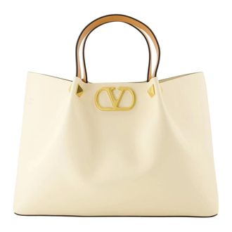 Valentino Garavani Femme, Sacs, Beige, Taille: ONE Size Sac cabas en cuir beige
