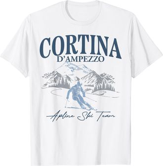 Trendy Apparel Cortina DAmpezzo Alpine Ski Team Skier T-Shirt