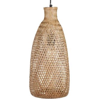 Beliani Beliani - Lampe Suspendue Style Boh&egrave;me Abat-Jour Ouvert en Bambou Naturel Beige Lwela