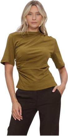 Selected Slwoline Light Twist Tee - - Tops - Damen - Gr&uuml;n - L