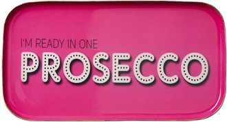 Gift Company Love Trays, Dekotablett, S, Im Ready in one Prosecco, rechteckig, pink