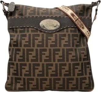 Fendi Sac bandouli&egrave;re Pre-owned en toile - Femme - Pre-owned - Brun - Taille: ONE Size