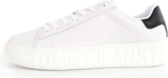 Tommy Jeans Herren Cupsole Sneaker Tommy Jeans Leather Outsole Schuhe, Weiß (White), 46 EU