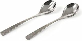 Villa D'Este Home Tivoli Stone Set mit 2 Servierbestecken, Stahl, Silber