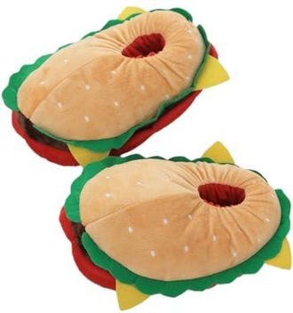 Holibanna 1paire Pantoufles De Burger Adorables Pour Hiver Pantoufles Amusantes Et Chaudes Pour Maison Antidérapantes Et Confortables Pour Femmes Et Hommes