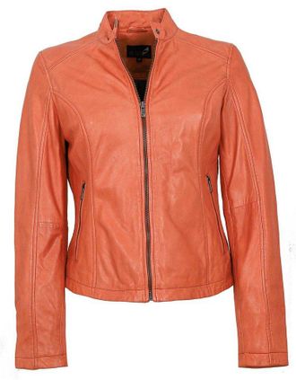 Jilani Lederjacke Jilani - Damen Lederjacke Lammnappa hellorange