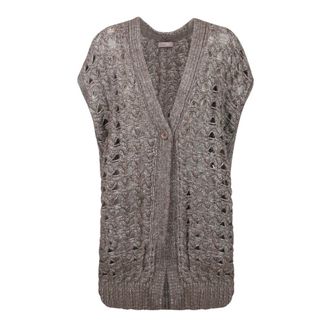 Herno Femme, Pulls, Brun, Taille: 36 FR Cardigan sans manches