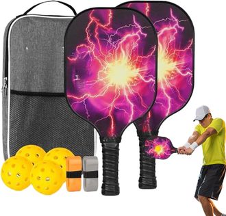 Generico Ergonomische leichte Fiberglas-Padelschl&auml;ger f&uuml;r den Sport zu Hause, Outdoor, Indoor, &Uuml;bung f&uuml;r Kinder, M&auml;dchen, M&auml;nner und Frauen