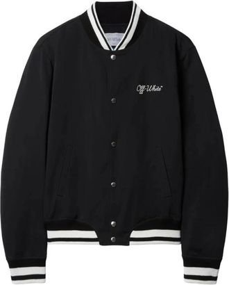 Off-white Homme, Vestes, Noir, Taille: M Script Varsity Jacket
