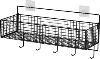 Generic Organizer Rack - Drahtlagerkorb, Wandmontageregal | Haltbarer Metallrahmen, werkzeugfreie Klebstoffmontagefunktion, bequemes Rack f&uuml;r Waschk&uuml;che Badez
