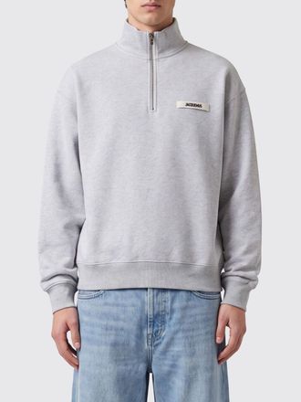 Jacquemus Sweatshirt &agrave; col montant en coton avec zip et coupe d&eacute;contract&eacute;e