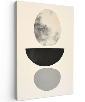 MuchoWow © Leinwandbild 40x60 cm Dekoration Wohnzimmer Bilder Pictures Wall Decoration Living Room Wohnungs Deko Moderne Bild Beige - Japandi - Wabi-Sabi