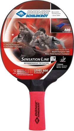 Schildkrot Fitness Donic-Schildkröt Tischtennisschläger Sensation Line 600, ASG-Griff, 1,6 mm Schwamm, Prestige - ITTF Belag, 724402