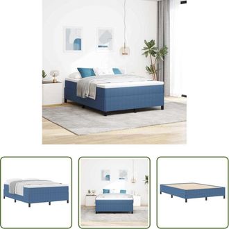 vidaXL Samtbezug - Boxspringbett Blau 160 x 200 cm Cordstoff