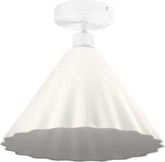 Ledvance wei&szlig;e Dekor Pulp Deckenleuchte aus Metall und Pappmach&eacute;, E27, 310 mm Durchmesser, Lampenschirm aus recyceltem Material, nachhaltig dank austauschbarer