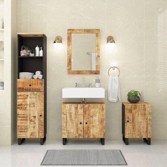 vidaXL 4-tlg. Badm&ouml;bel-Set Massivholz Mango vidaXL