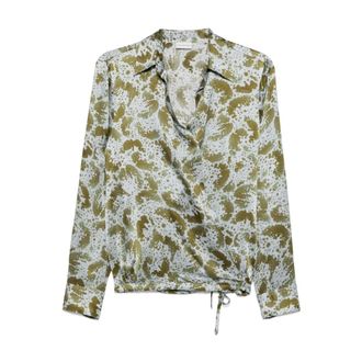 Dries Van Noten Femme, Blouses et Chemises, Multicolore, Taille: 42 FR Chemise en soie &agrave; col en V