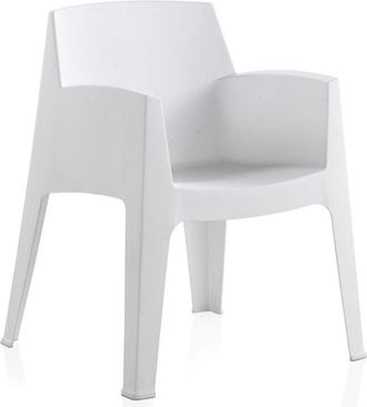 PEGANE Pegane - Lot de 12 chaises de jardin empilables en r&eacute;sine coloris Blanc - Longueur 67 x Profondeur 60 x Hauteur 82 cm