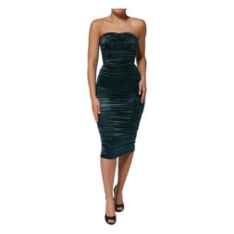 Dolce & Gabbana Silk Satin Fitted Strapless Dress - - Dresses - Damen - Gr&uuml;n - 2XS