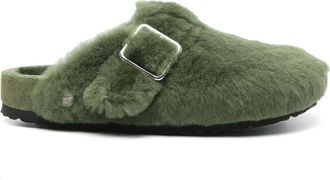 Birkenstock chaussons Boston 1774 en peau lainée - Vert