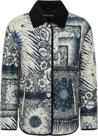 Roberto Cavalli Bandana Print Jacke Blau Weiblich - - Jackets - Damen - Mehrfarbig - XL