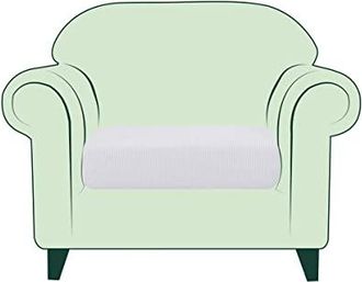 Chun Yi Jacquard-Kissenbezug, Sitzschutz, dehnbar, Sofa&uuml;berwurf (f&uuml;r 1-Sitzer, wei&szlig;)