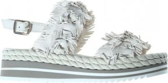 Pons Quintana Femme, Chaussures, Bleu, Taille: 39 EU Sandalo in pelle intrecciata