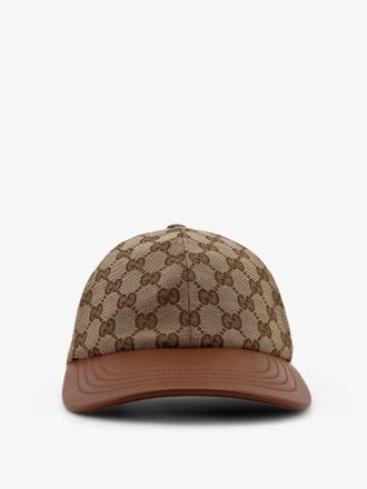 Gucci GG Supreme Fabric and leathr hat - GUCCI - gender_Woman