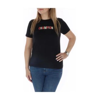 Champion Kurz&auml;rmeliges T-Shirt - - Tops - Damen - Schwarzk - S