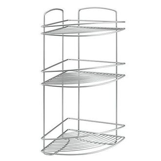 Metaltex 460203 Eckregal Onda mit 3 Etagen, 22 x 22 x 53 cm