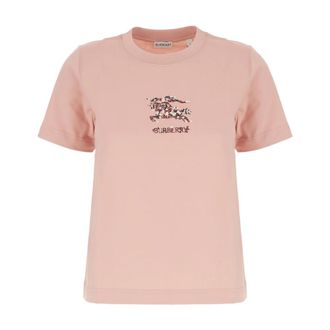 Burberry Floral EKD Baumwoll-T-Shirt - - Tops - Damen - Rosa - S
