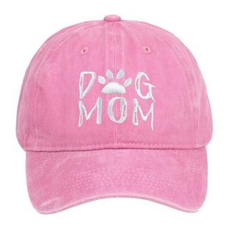 Generic Casquette Baseball avec inscription Dog Mom, brod&eacute;e, lav&eacute;e, r&eacute;glable, pour lext&eacute;rieur, chapeau de soleil pour femmes Spray Caps, Rose clair, taille un