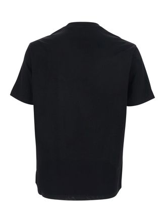Emporio Armani Mens T-Shirt Elasticised Crew Neck Black Cotton T-Shirts And Polos
