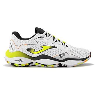 Joma Baskets Smash Series pour Homme, Blanc, Jaune Fluo, 42 EU