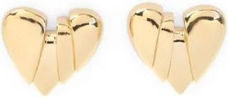 Amina Muaddi Ohrringe - Metallic Heart-Shaped Earrings - Gr. unisize - in Gold - für Damen