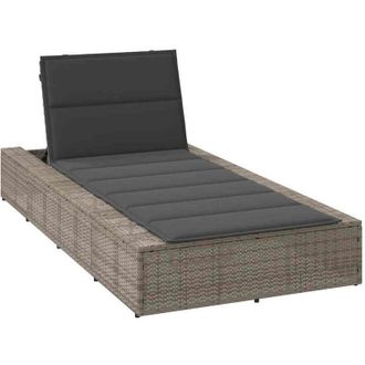 vidaXL Vidaxl - Transat avec coussin flottant gris r&eacute;sine tress&eacute;e