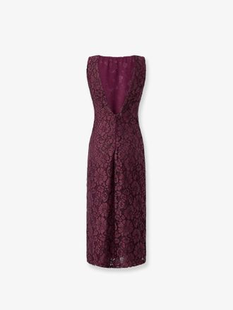 Pinko Womens Lace Dress Purple Cotton