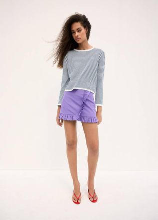 Mango Pull-over en maille &agrave; rayures bleu marine - Femme - XXS - MANGO