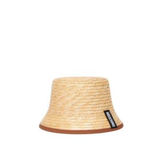 Moschino Femme, Accessoires, Beige, Taille: ONE Size Chapeau Bob en Paille