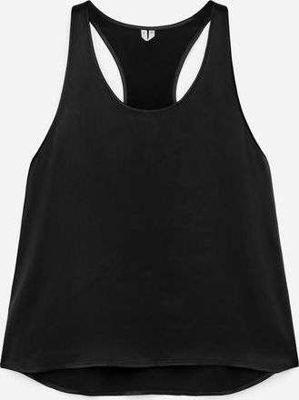 Arket Sportoberteil Aus Satin -Schwarz