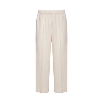 Issey Miyake Homme, Pantalons, Beige, Taille: M Wide Pantalons